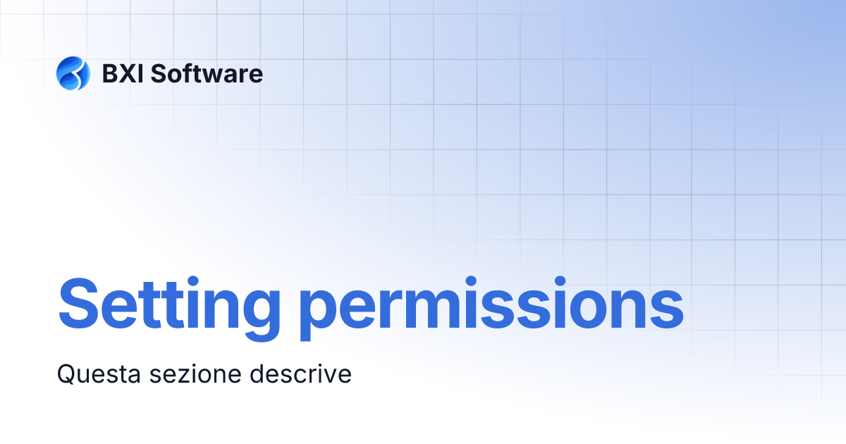 Setting permissions | BXI Software